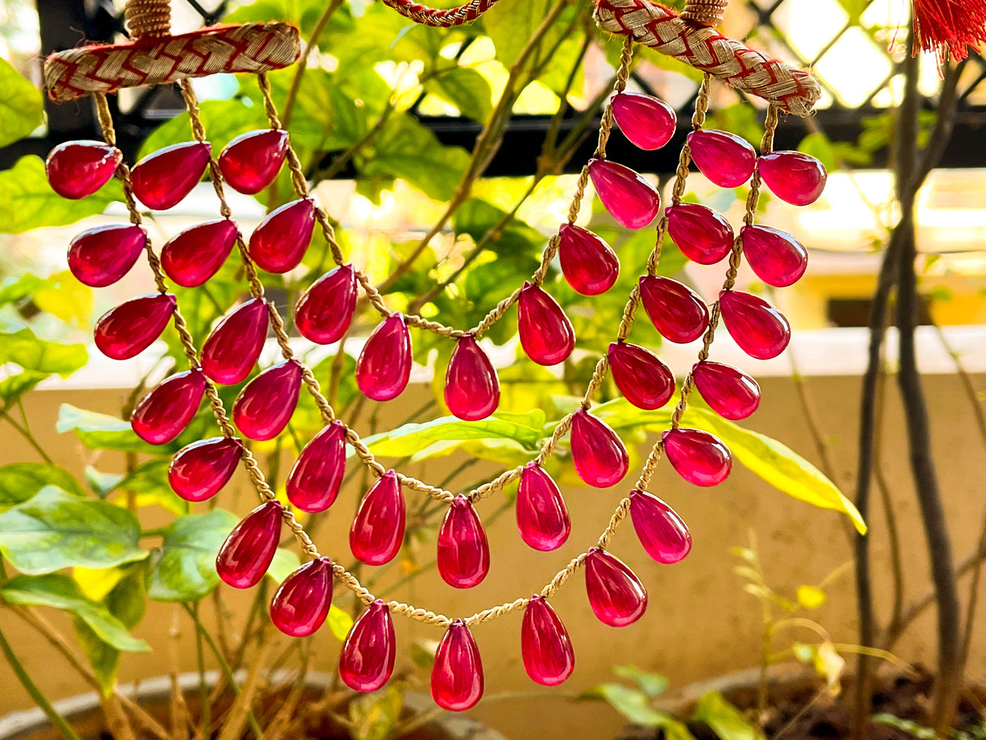 Natural Ruby Glass Filled Smooth Drops