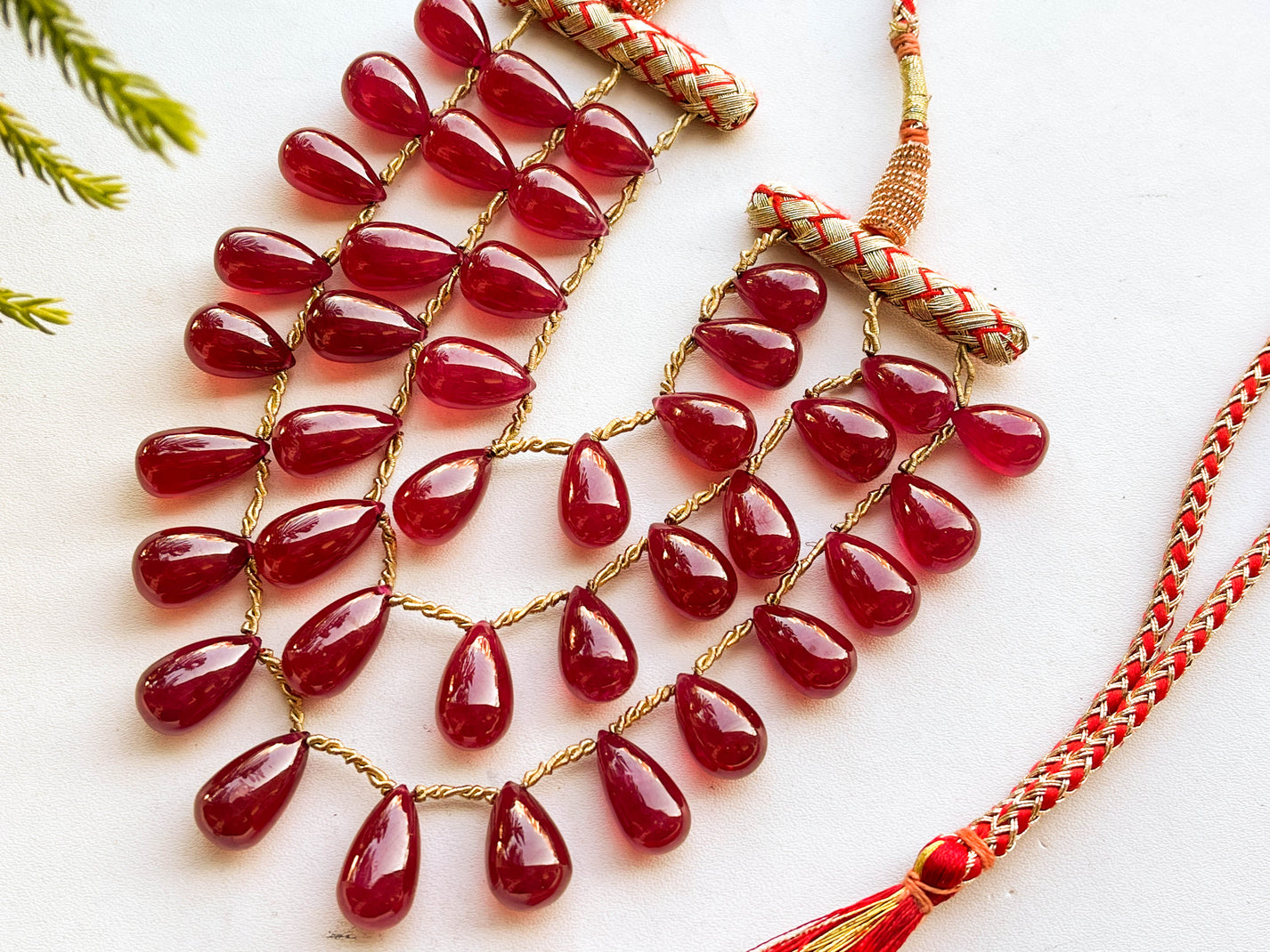 Natural Ruby Glass Filled Smooth Drops