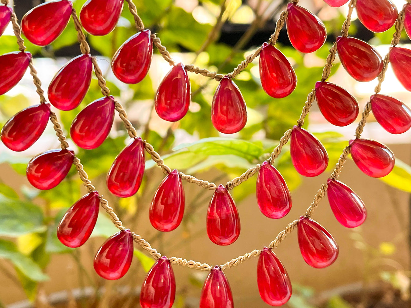 Natural Ruby Glass Filled Smooth Drops