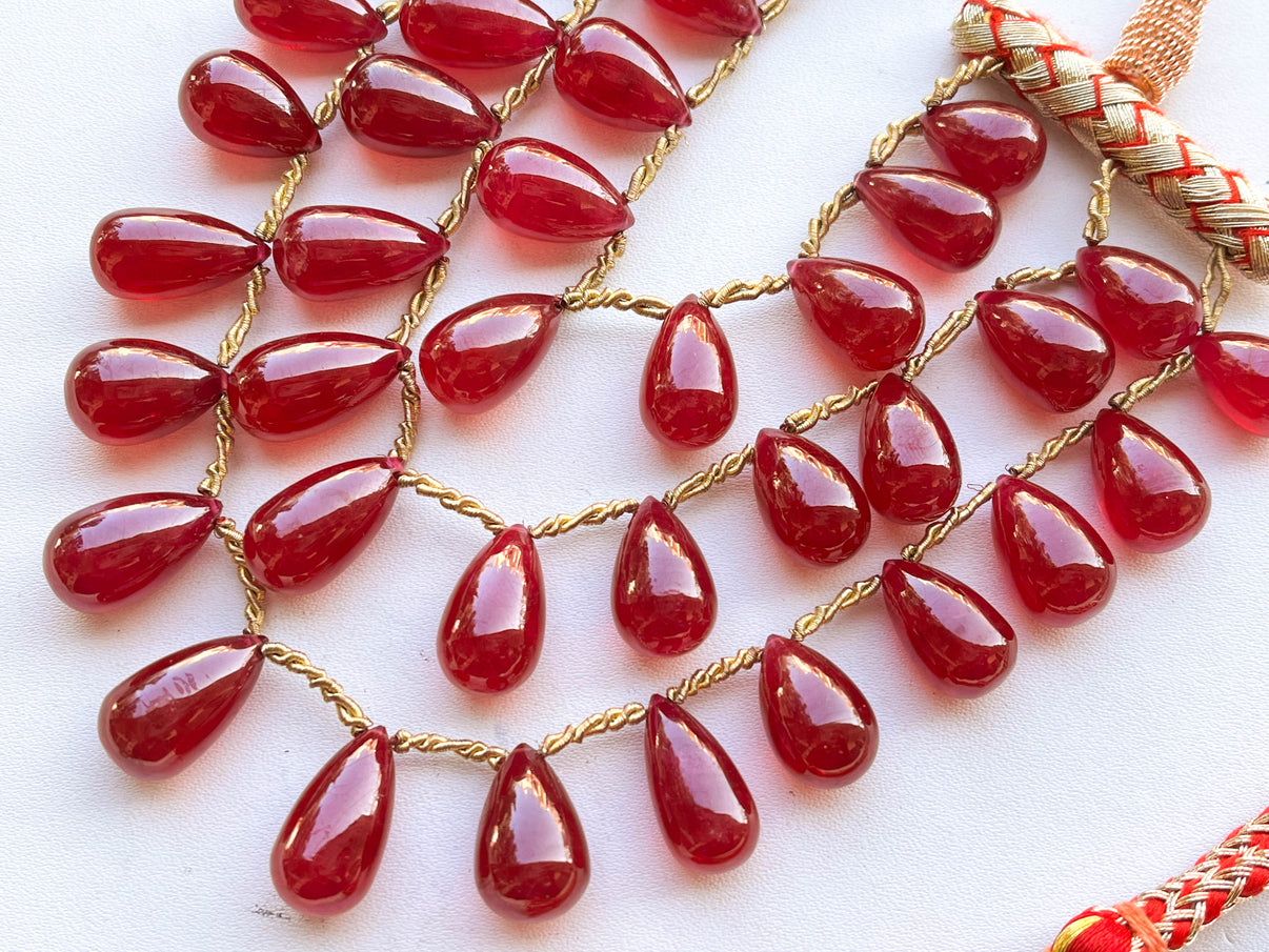 Natural Ruby Glass Filled Smooth Drops